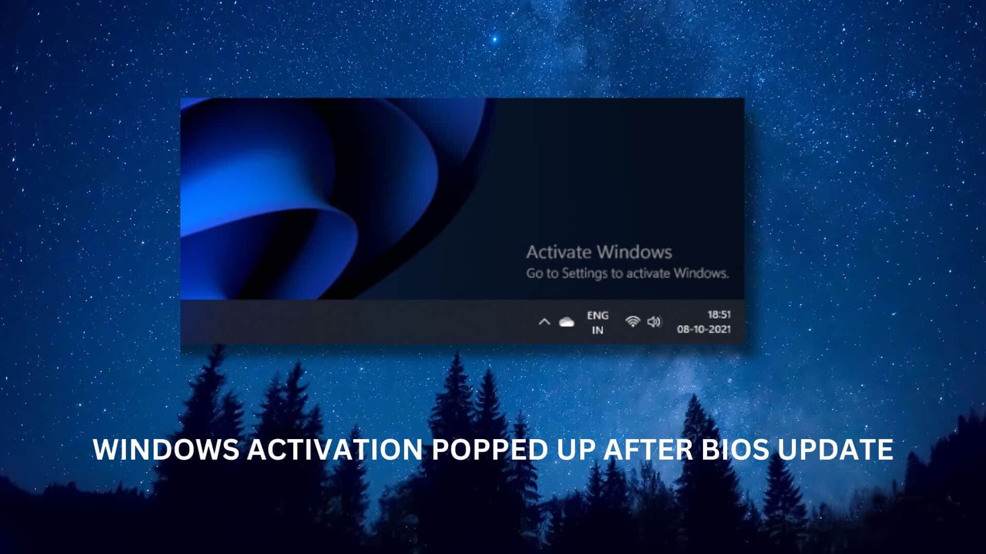 How To Fix Windows Activation Popped Up After Bios Update
